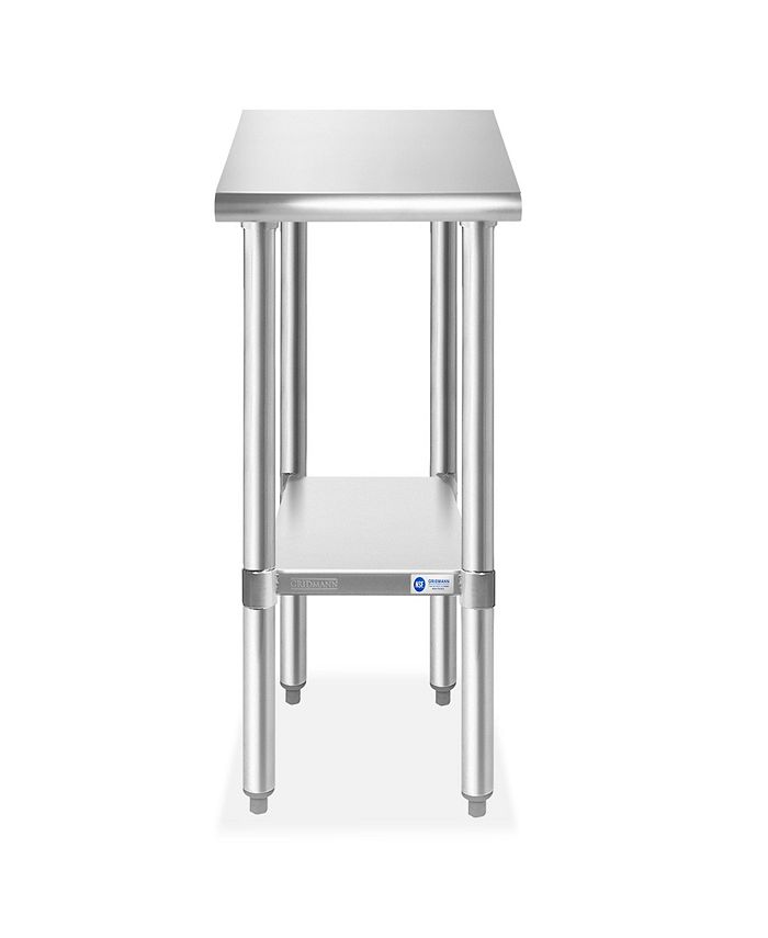 GRIDMANN 30 x 12 Inch Stainless Steel Table w/ Undershelf, NSF ...