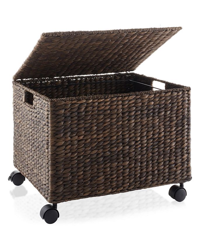 Casafield Rolling Filing Cabinet, Water Hyacinth Hanging File Folder ...