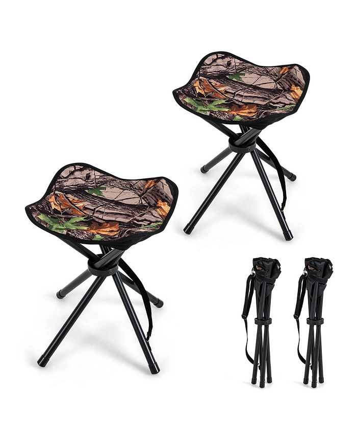 Costway 2 Pack Folding Hunting Stool Lightweight Foldable Outdoor Stool ...