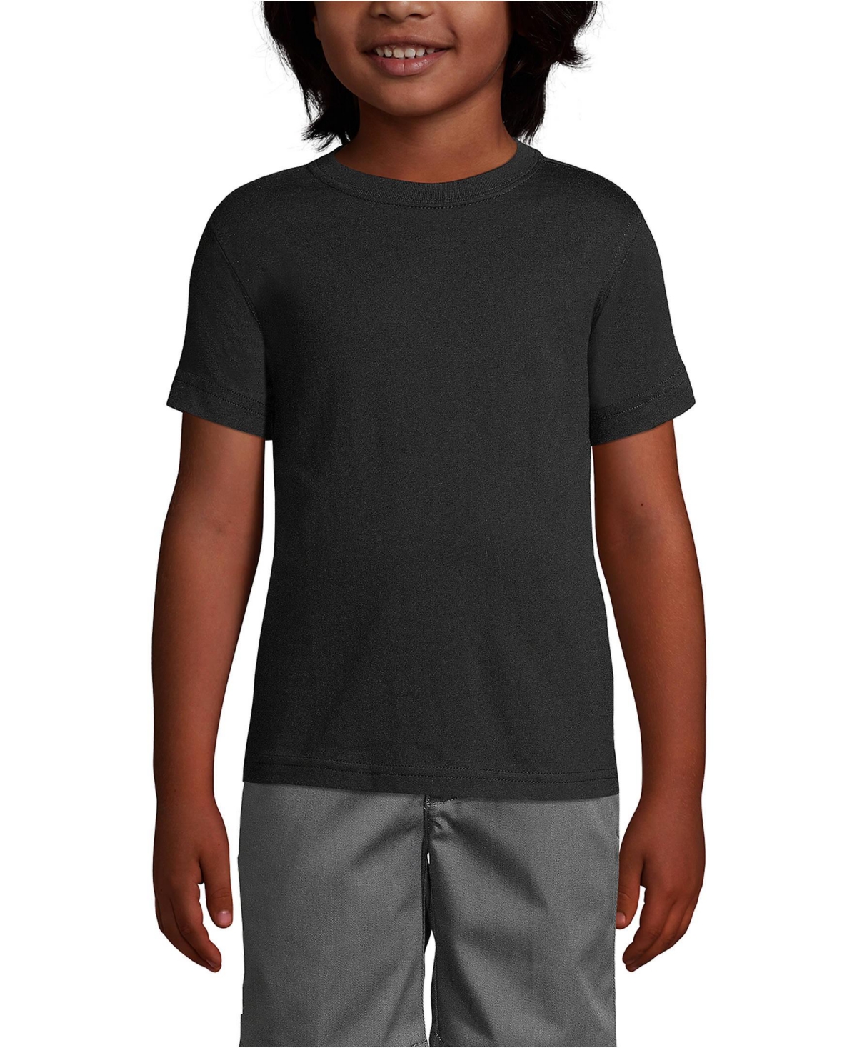 Click here for Lands End Boys Short Sleeve Essential T-shirt - Bl... prices