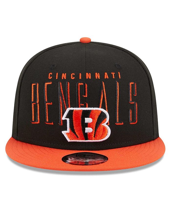 New Era Men's Black, Orange Cincinnati Bengals Headline 9FIFTY Snapback ...