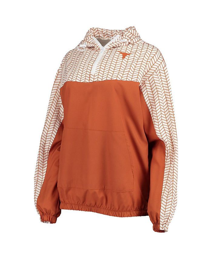 ZooZatz Women's Texas Orange Texas Longhorns Chevron Swishy Quarter-Zip ...