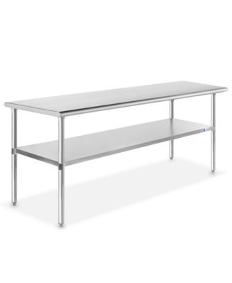 GRIDMANN 72 x 24 Inch Stainless Steel Table w/ Undershelf, NSF ...