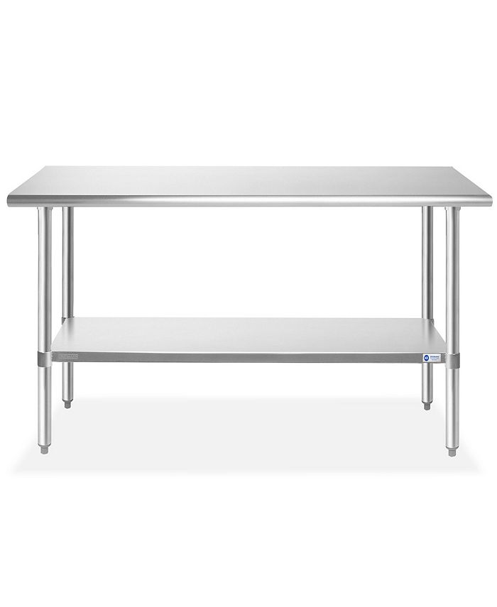 GRIDMANN 60 x 24 Inch Stainless Steel Table w/ Undershelf, NSF ...