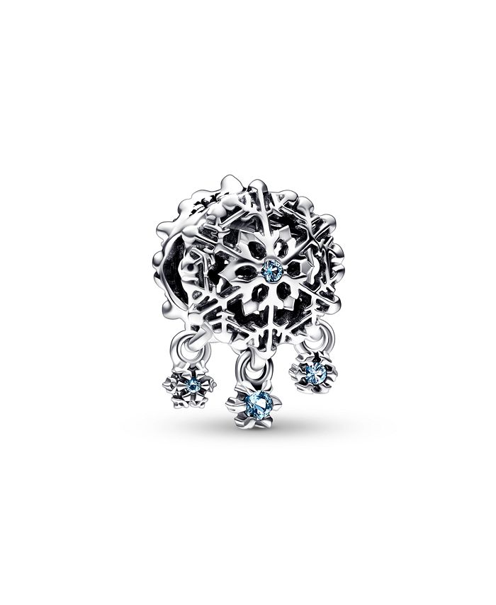 Pandora Crystal Stone Icy Snowflake Drop Charm - Macy's
