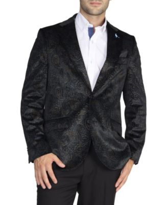 Tailorbyrd Mens Velvet Two-Tone Paisley Printed Blazer - Macy's