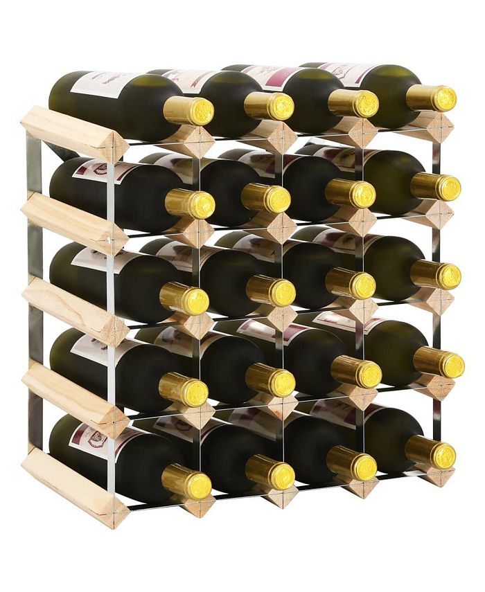 vidaXL Wine Rack for 20 Bottles Solid Pinewood - Macy's