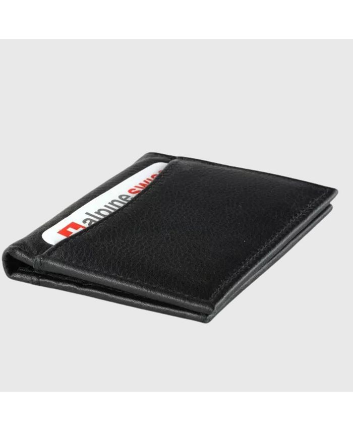 Alpine Swiss Thin Front Pocket Wallet Business Card Case 2 ID Window 6 ...