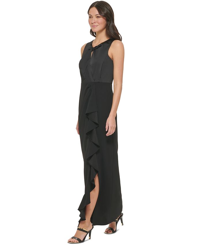 DKNY Women's Twist-Front Cascade Ruffle Column Gown - Macy's