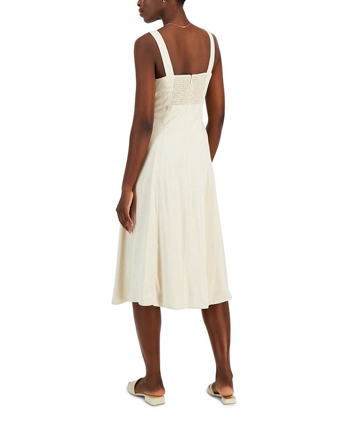 And Now This Women's Linen-Blend Seamed Midi Dress, Created for Macy's ...