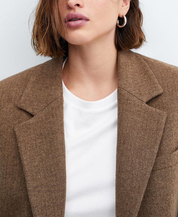 MANGO Women's Long Lapel Blazer - Macy's