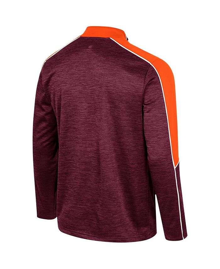 Colosseum Men's Maroon Virginia Tech Hokies Marled Half-Zip Jacket - Macy's