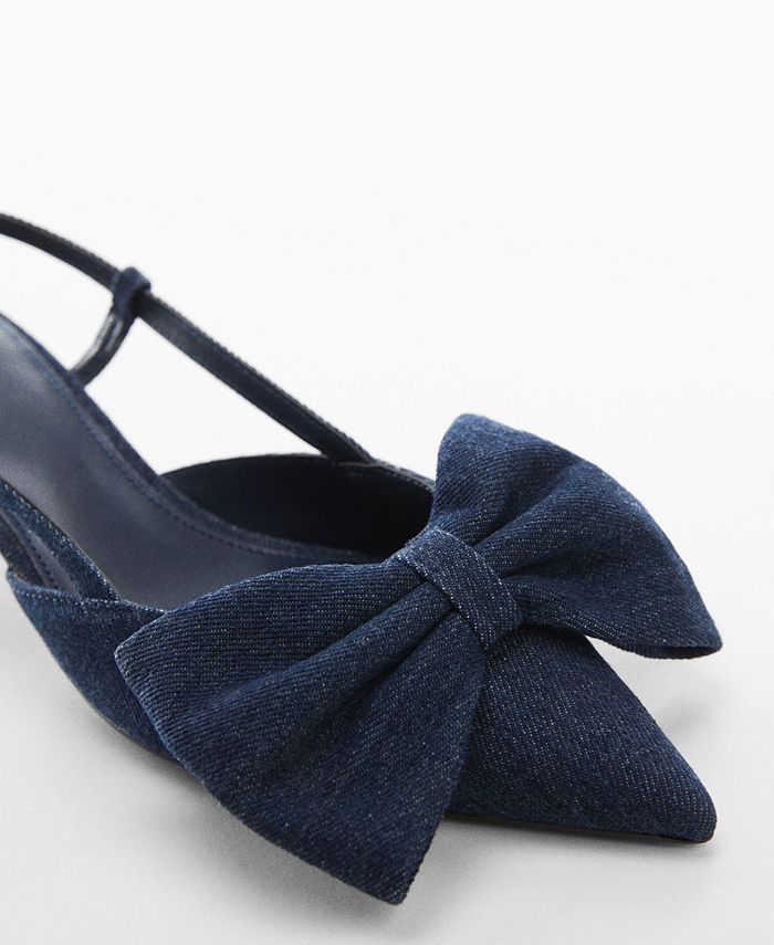 MANGO Women's Bow Heeled Denim Shoes - Macy's