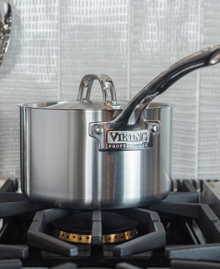 Viking Professional 5-Ply Stainless Steel 3-Quart Sauce Pan with Metal ...