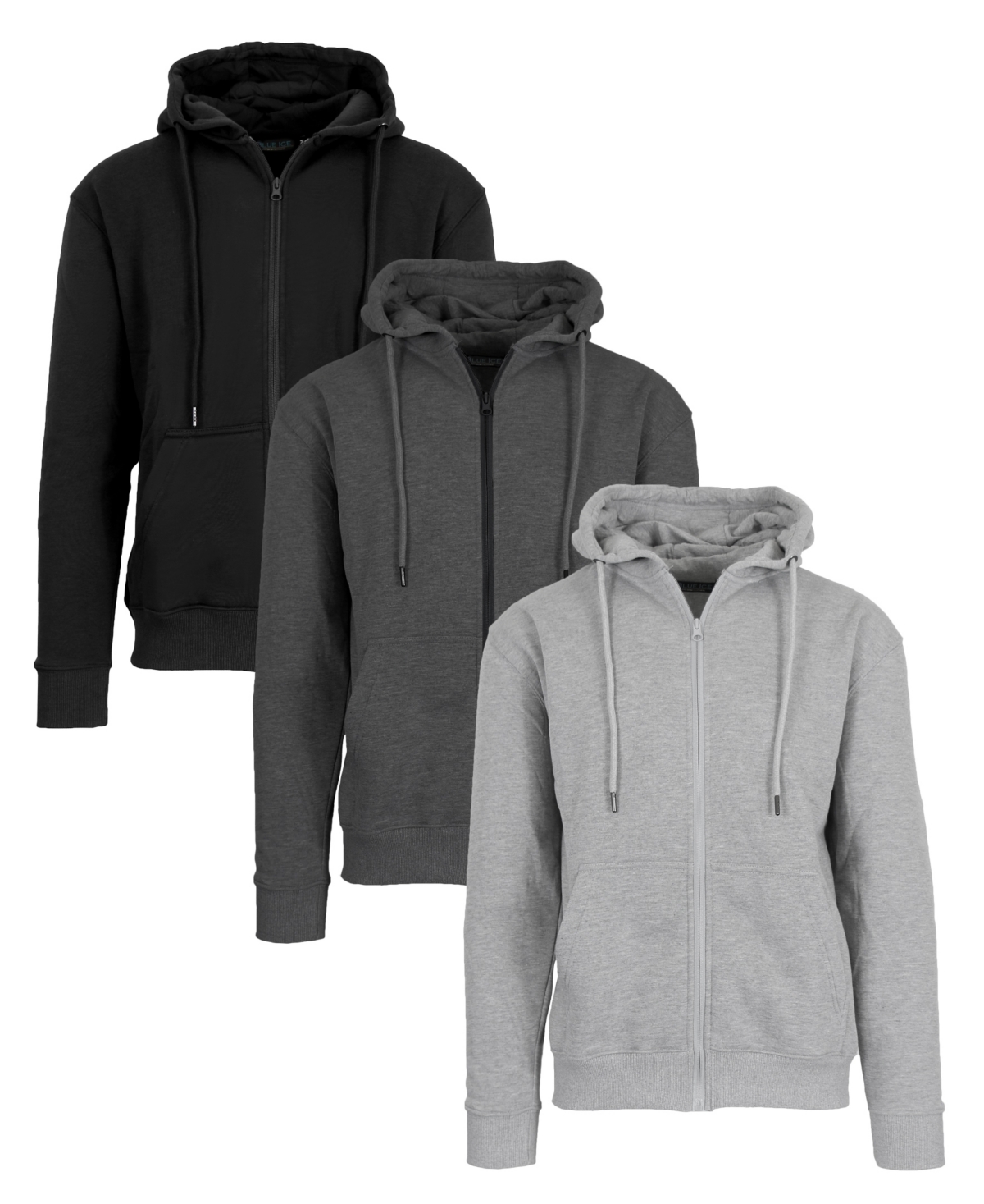 Click here for Blue Ice Mens Fleece-Lined Full-Zip Hoodie  Pack o... prices