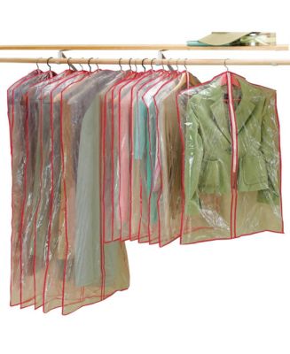 Transparent Plastic Garment Bags with Zipper Front - Set Of 13, Use for ...