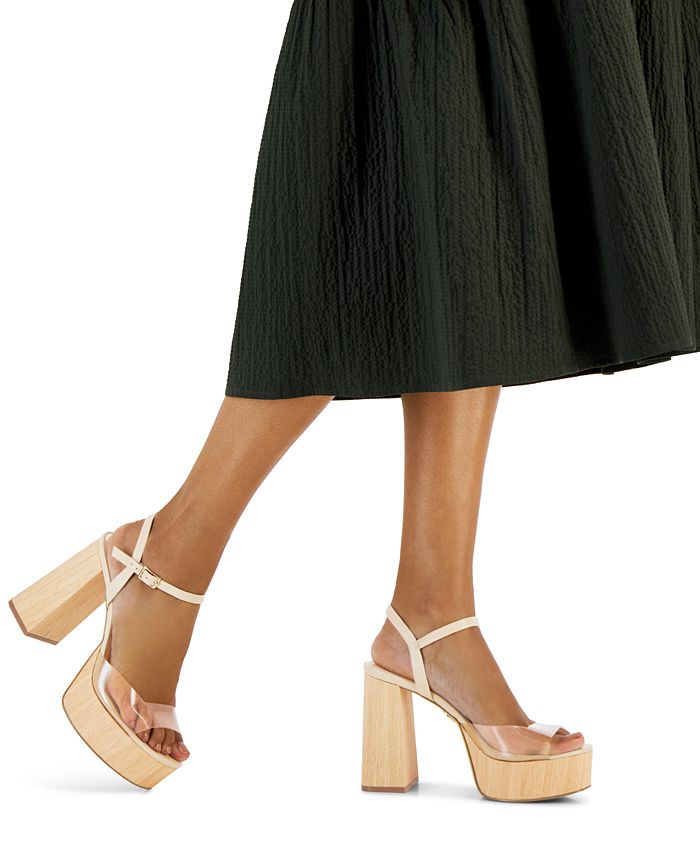 THINGS II COME Women's Daceywood Luxurious Wood Platform Sandals - Macy's
