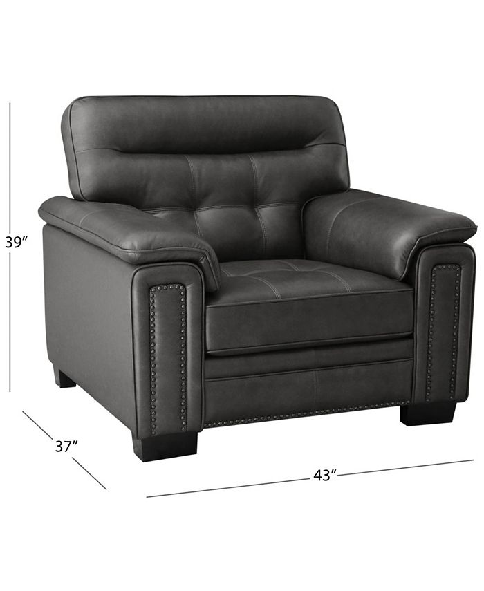 Abbyson Living Harrison 43" Leather Traditional Chair - Macy's