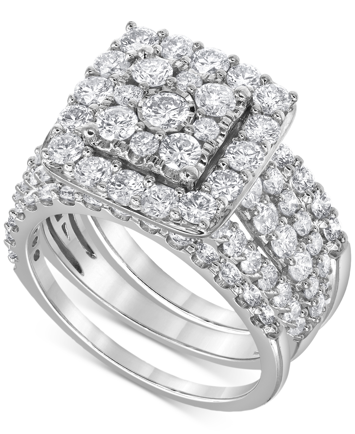 Click here for Diamond Halo Three Piece Bridal Set (3 ct. t.w.) i... prices