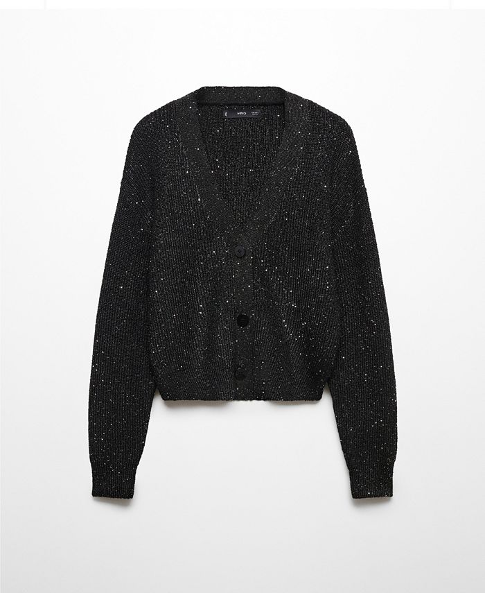 MANGO Women's Paillettes Knit Cardigan - Macy's