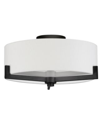 Hamlin 17.63" Wide 2-Light Semi Flush Mount with Linen Shade - Macy's