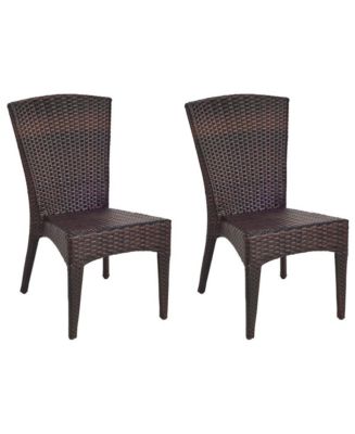 Safavieh New Castle Indoor Outdoor Wicker Stackable Side Chair (Set of ...