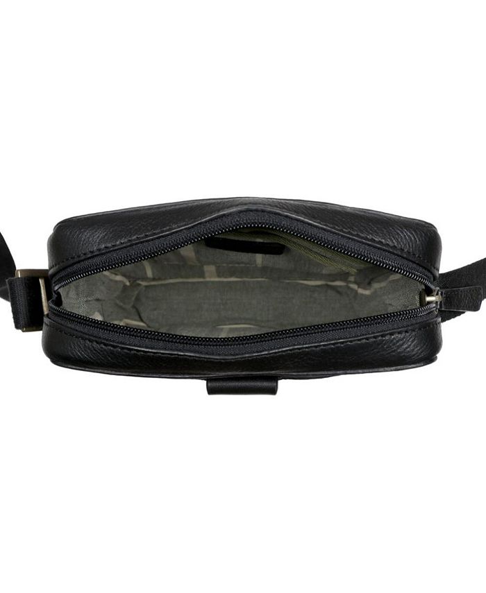 Hidesign Aiden Genuine Leather Mini Zip Top Crossbody/Unisex Messenger ...