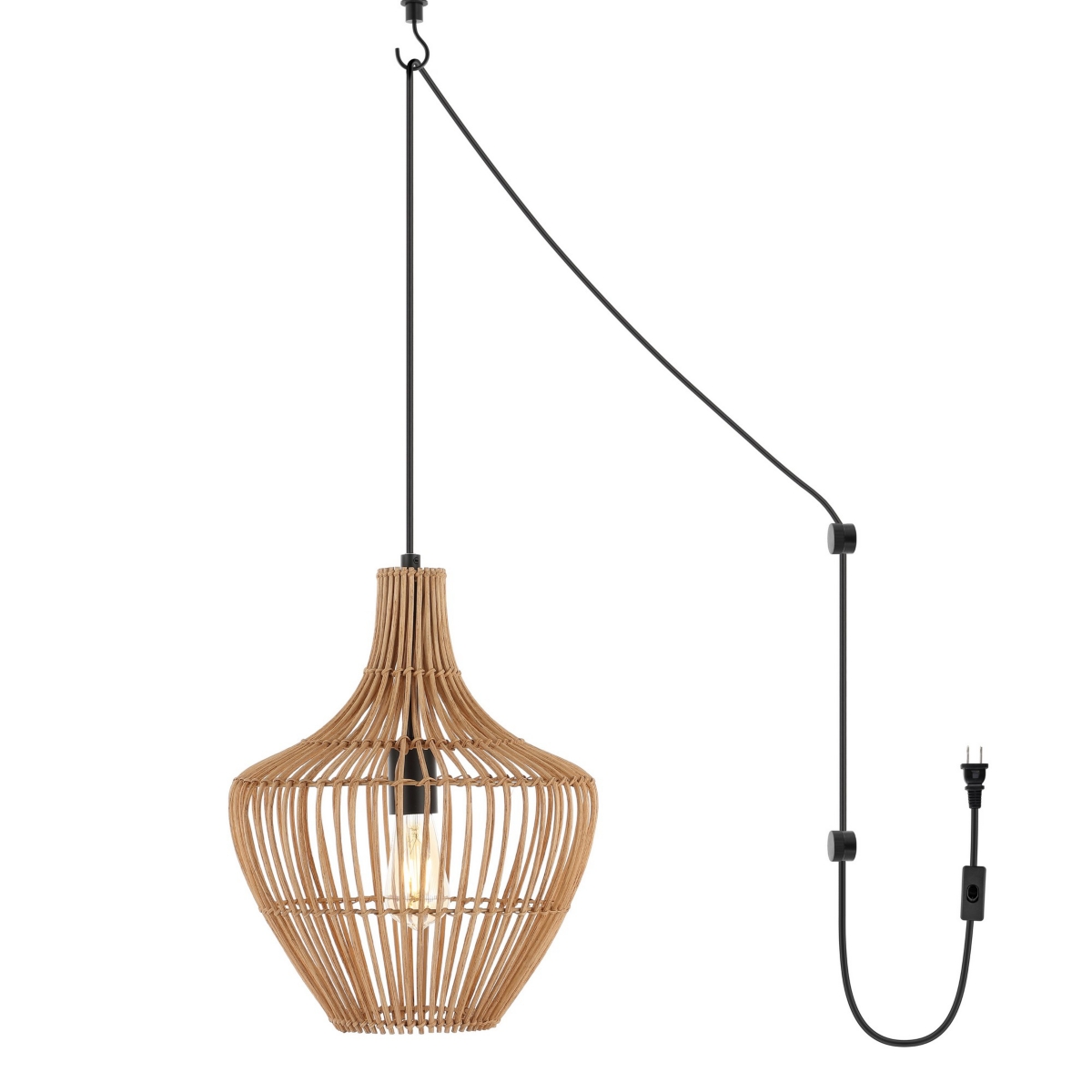 Click here for Lucas Farmhouse Coastal Rattan Led Pendant - Brown prices