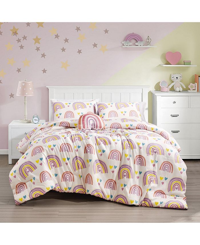 MarCielo Kids Girls Boys Comforter Set Rainbow Heart - Full/ Queen - Macy's