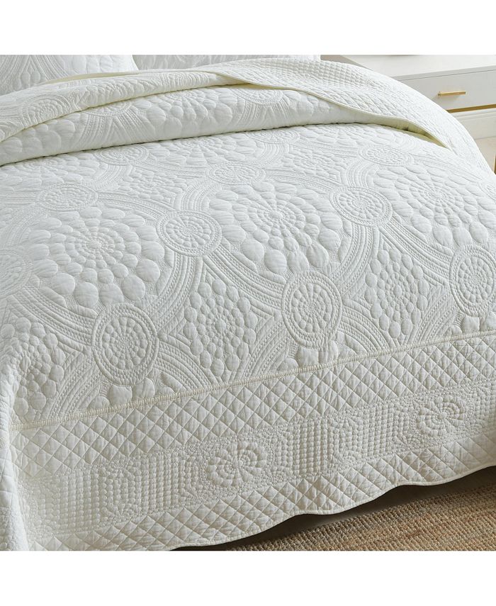MarCielo 3 PCS 100% Cotton Oversized Bedspread Quilt Set Embroidery TF - Queen - Macy's