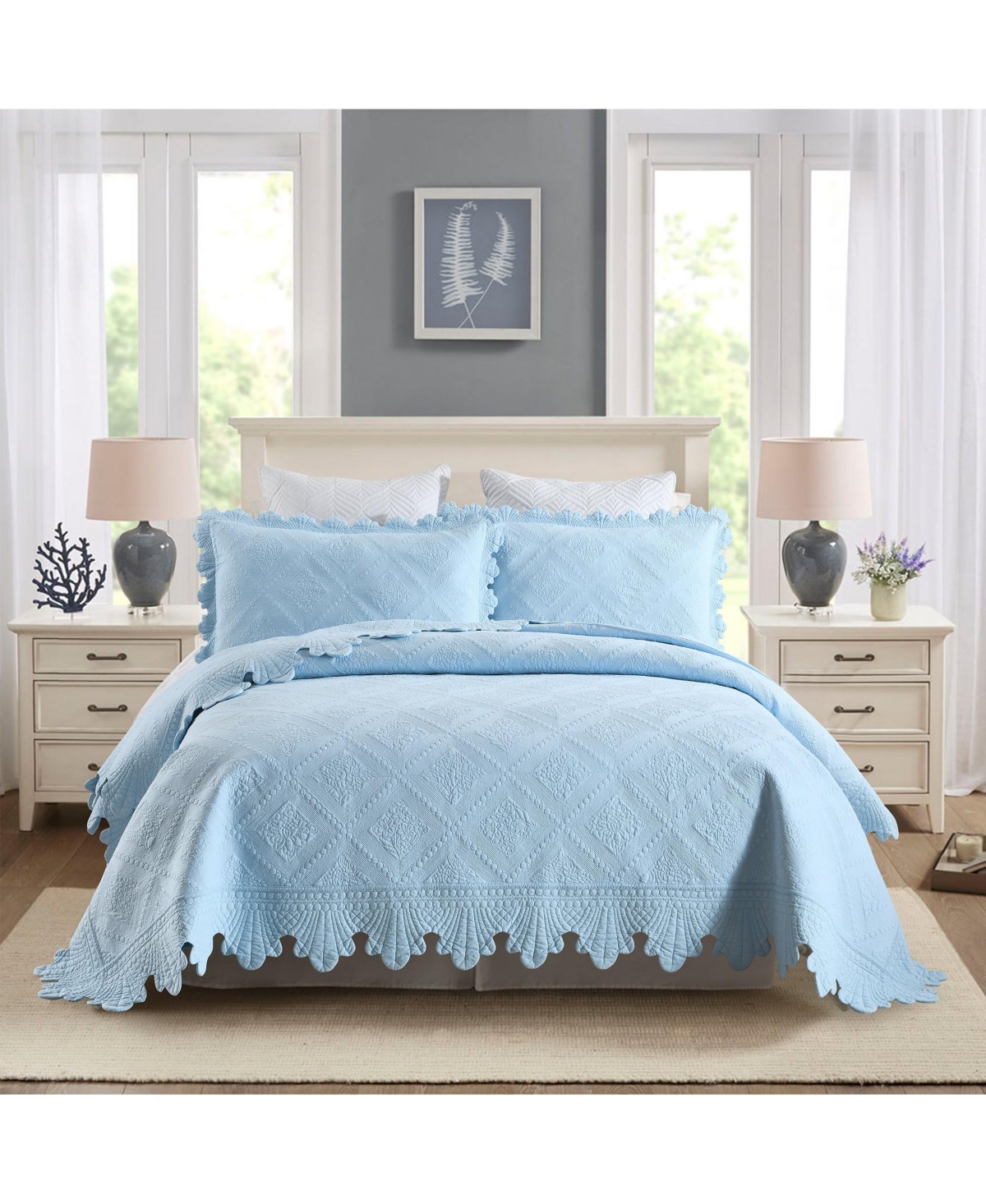 Click here for MarCielo 100 Cotton Oversized Bedspread Quilt Set... prices
