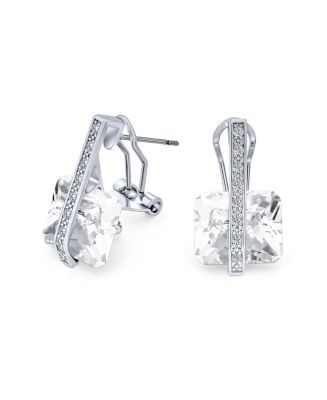 Bling Jewelry Art Deco Style Square Cubic Zirconia Rectangle Emerald ...