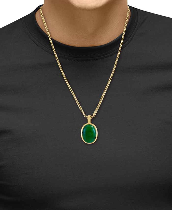 EFFY Collection EFFY® Men's Dyed Jade Oval Cabochon 22" Pendant ...