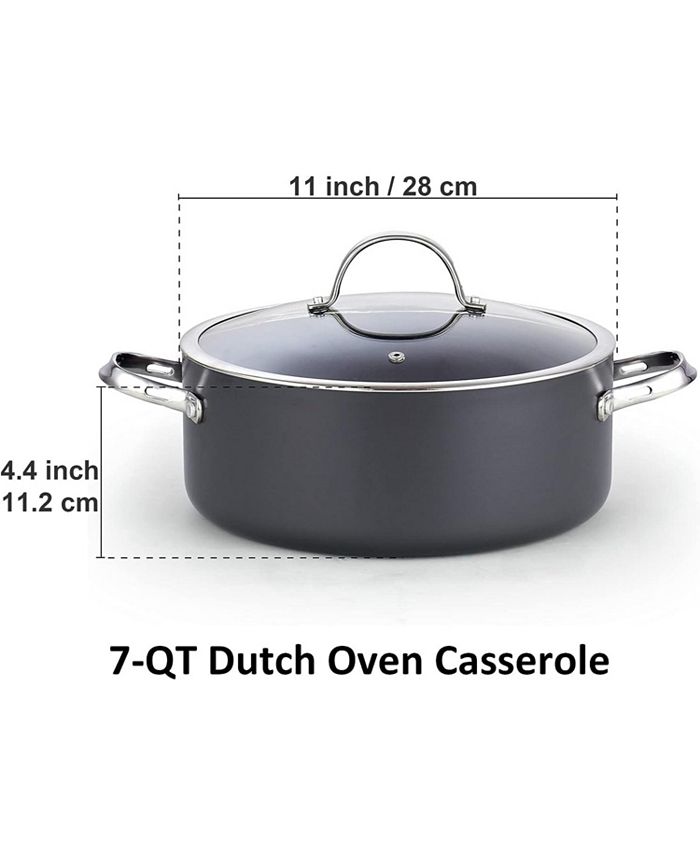 Cooks Standard Stock Pot Dutch Oven Casserole with Glass Lid, 7-Quart ...