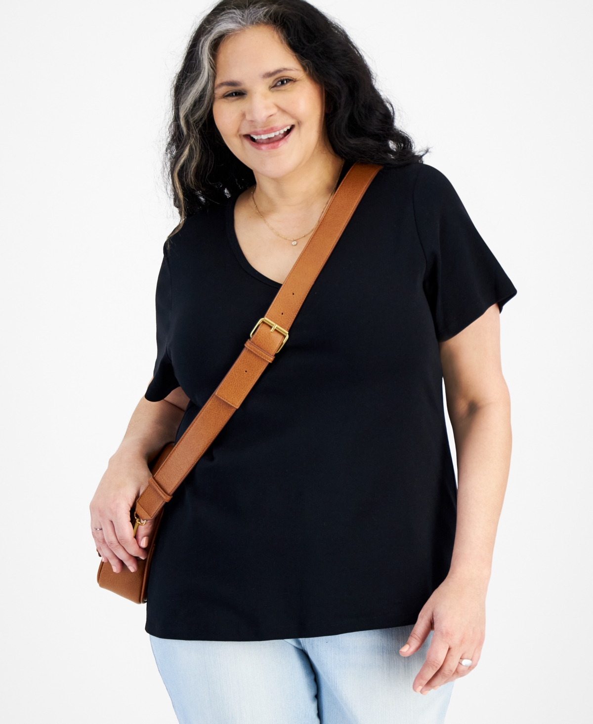 Click here for Style & Co Plus Size Short-Sleeve V-Neck Top  Excl... prices