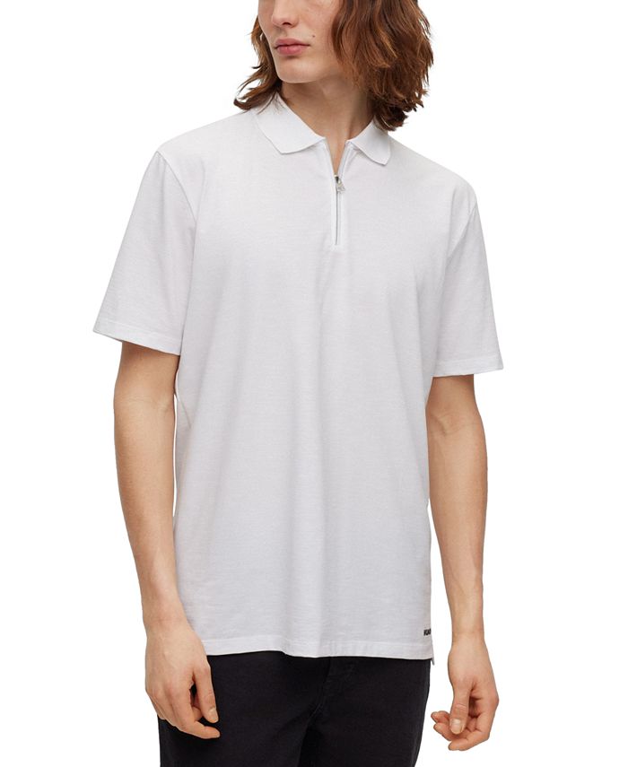 Hugo Boss Men's Dekok Zip-Closure Polo Shirt - Macy's