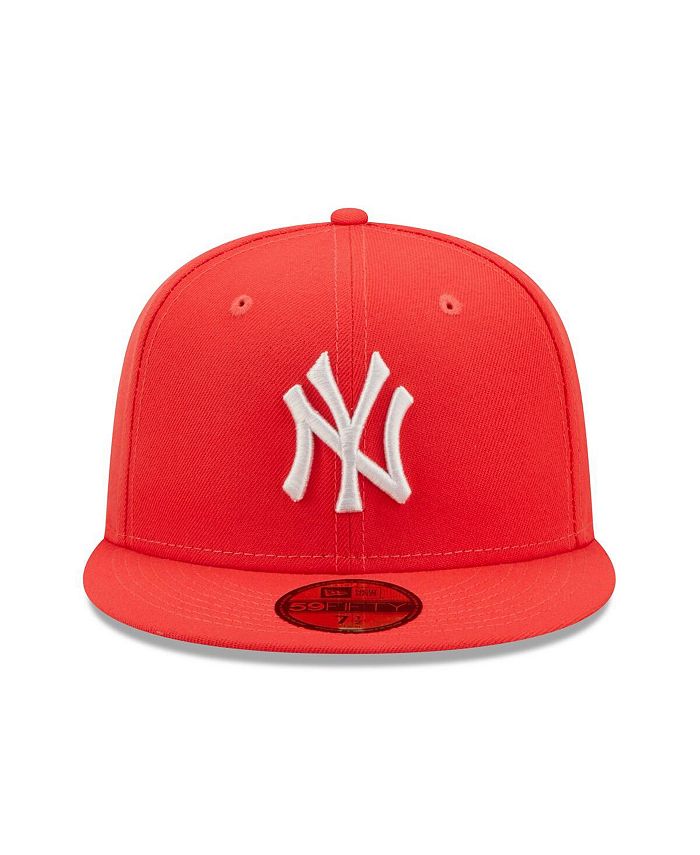 New Era Men's Red New York Yankees Lava Highlighter Logo 59FIFTY Fitted ...