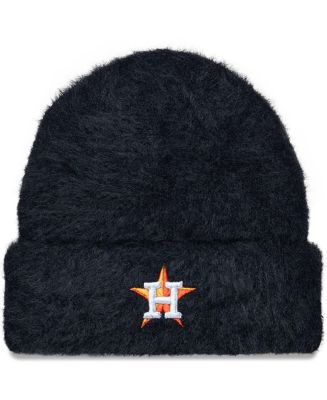 Women's New Era Black Houston Astros Fuzzy Cuffed Knit Hat - Macy's