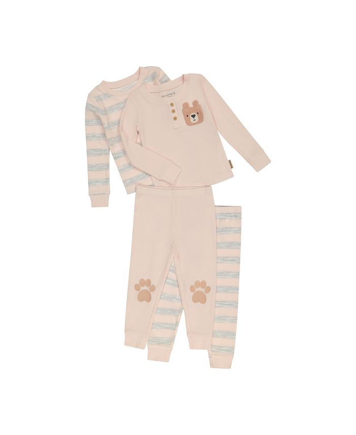 BEARPAW Toddler Girls 4-Piece Mix n Match Long Sleeve Top and Jogger ...