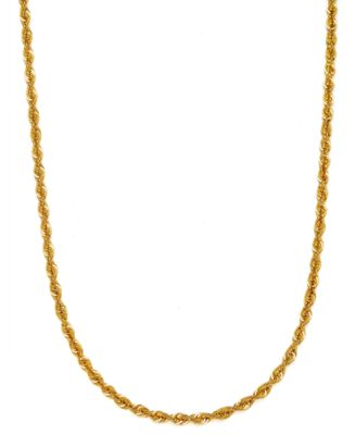 Sparkle Rope Link 18" Chain Necklace (3mm) in 14k Gold - Macy's