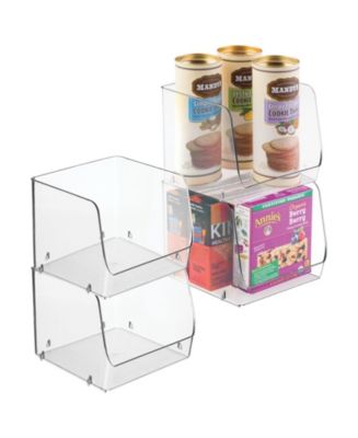 mDesign Stackable Plastic Food Storage Organizer Bin - 4 Pack - Macy's