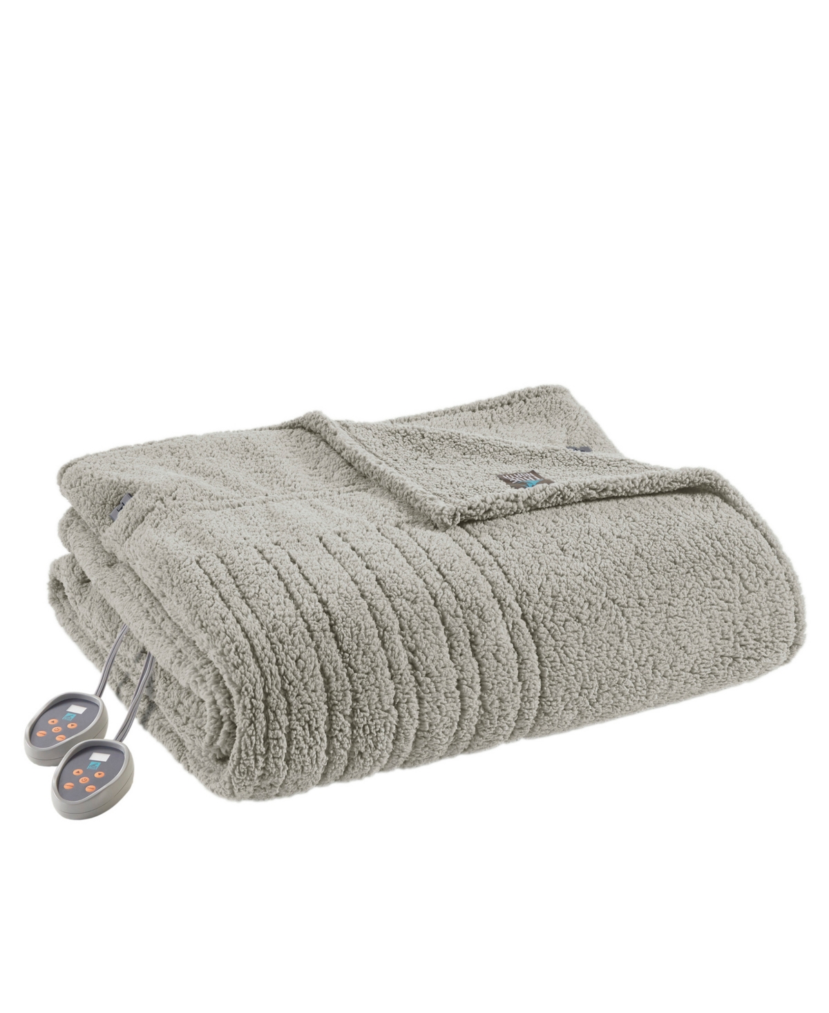 Click here for Madison Park Sherpa Heated Blanket  Full - Gray prices