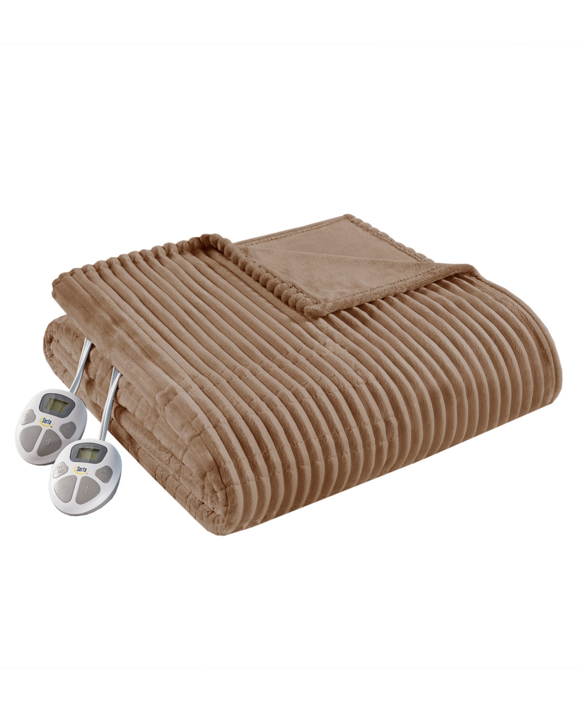 Click here for Serta Corded Plush Heated Blanket  Queen - Brown prices