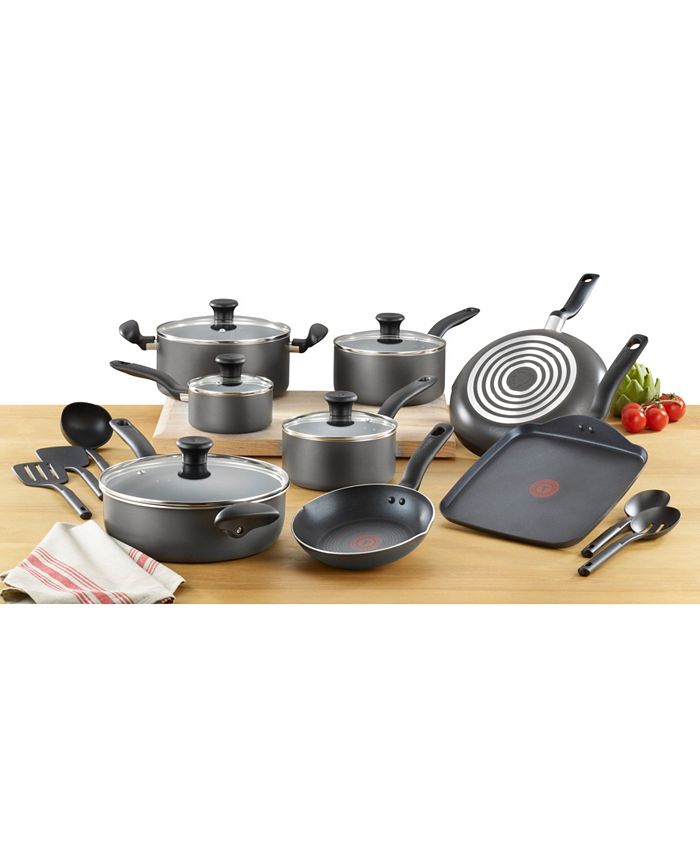 T-Fal Initiatives Nonstick 18 Piece Cookware Set - Macy's