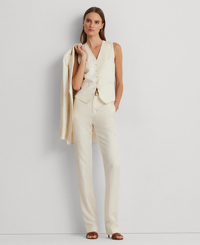 Lauren Ralph Lauren Women's Linen-Blend Twill Vest - Macy's