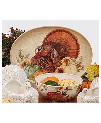 Certified International Autumn Fields Oval Turkey Platter - Macy's