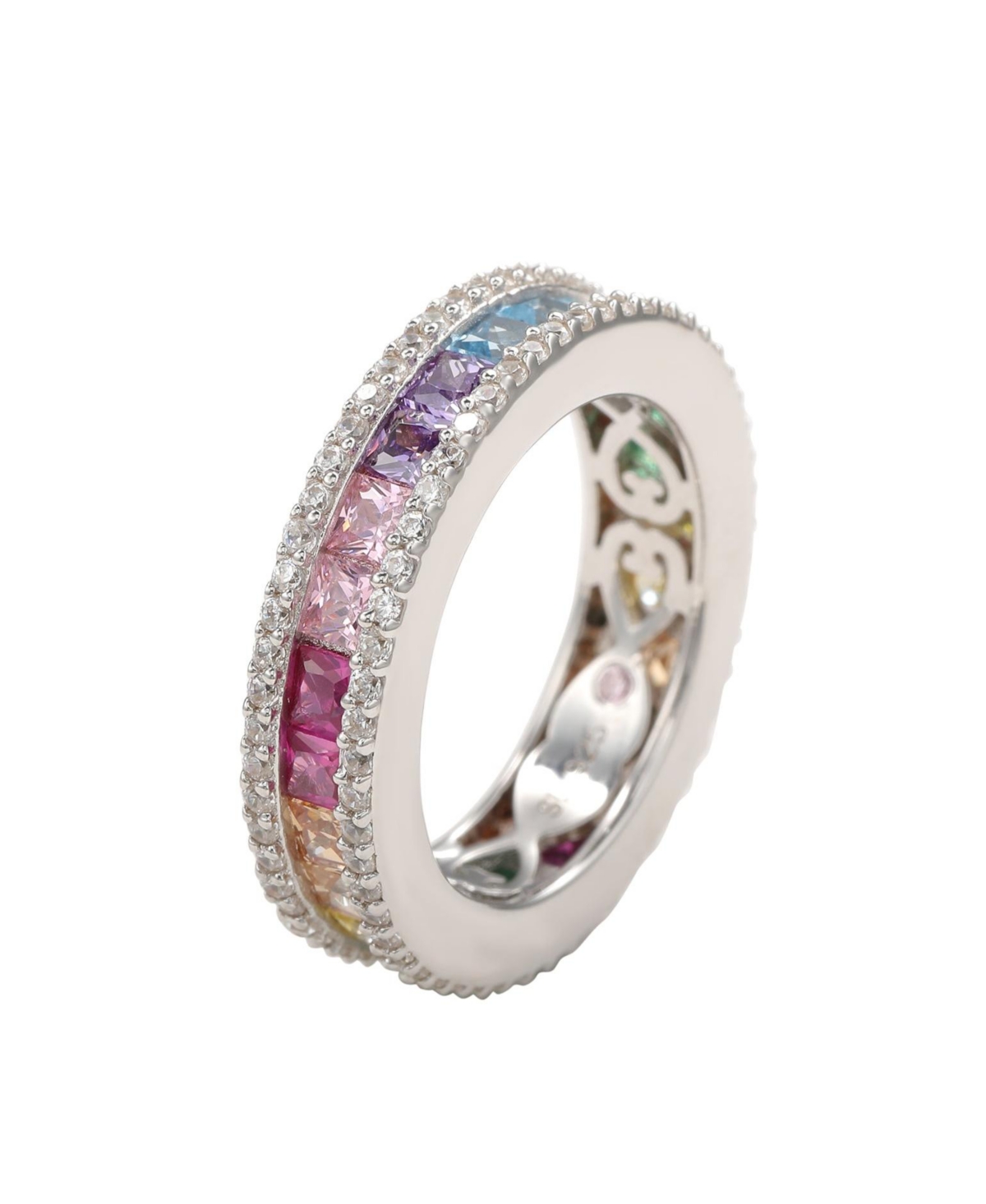 Click here for Suzy Levian Sterling Silver Princess Cut Cubic Zir... prices