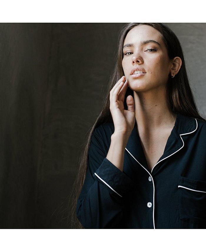 Cozy Earth Women's Long Sleeve Stretch-Knit Viscose from Bamboo Pajama ...