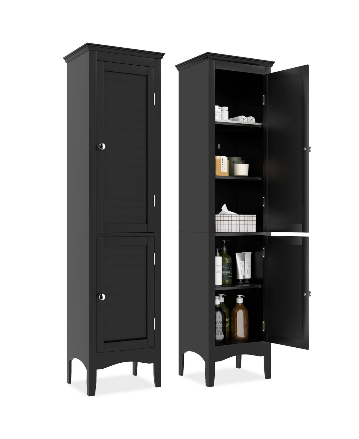 Click here for Tall Bathroom Floor Cabinet Narrow Linen Tower wit... prices