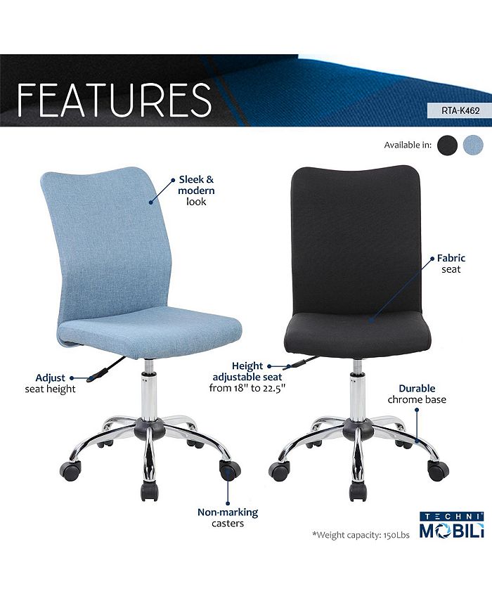 Simplie Fun Modern Armless Task Chair - Macy's
